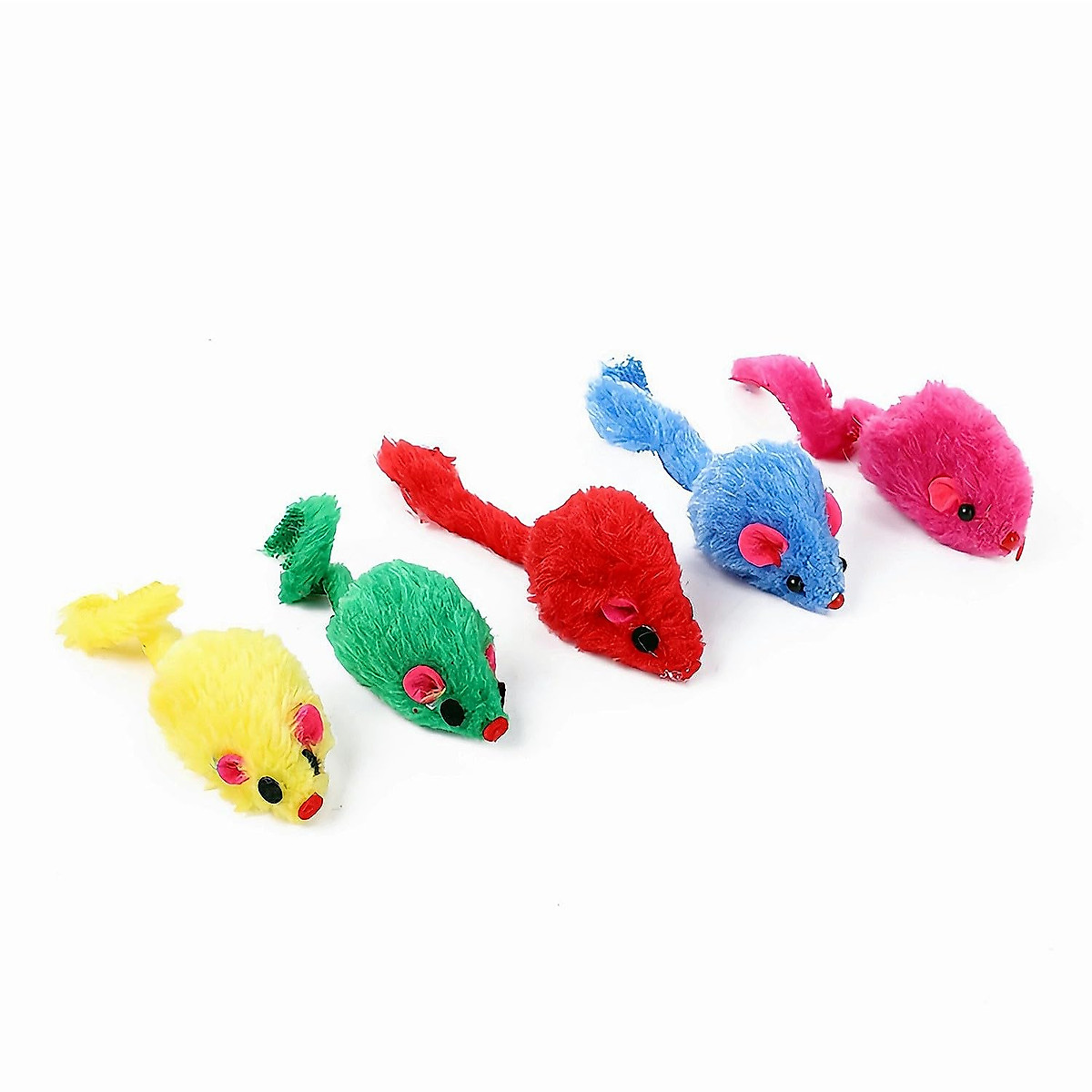 Maiguangta 12PCS Cat Mouse Toys,Faux Fur Cat Mice Toys with Plastic Body, Interactive Catnip Toys for Indoor Cats,Perfect for Kittens, Cats, and Puppies!…