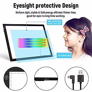 LED A4 Light Tracing Box, Artcraft Light Pad, Portable Light Table Tracer for Diamond Art, Artists Drawing, Sketching, Animation, Stencilling