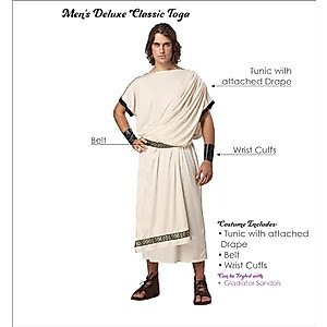 California Costumes Deluxe Mens Toga Costume Standard White