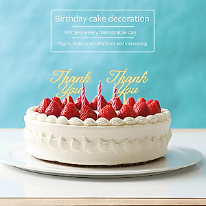 10Pcs Thank You Cake Toppers Thanksgiving Cupcake Topper Food Sticks Dessert Cake Decorations for Wedding Party Supplies (mix style)