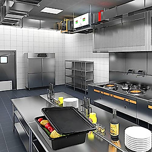 Innouse 13 L Black Plastic Bus Tub with Lid, 3 Pack Bus Dish Pan