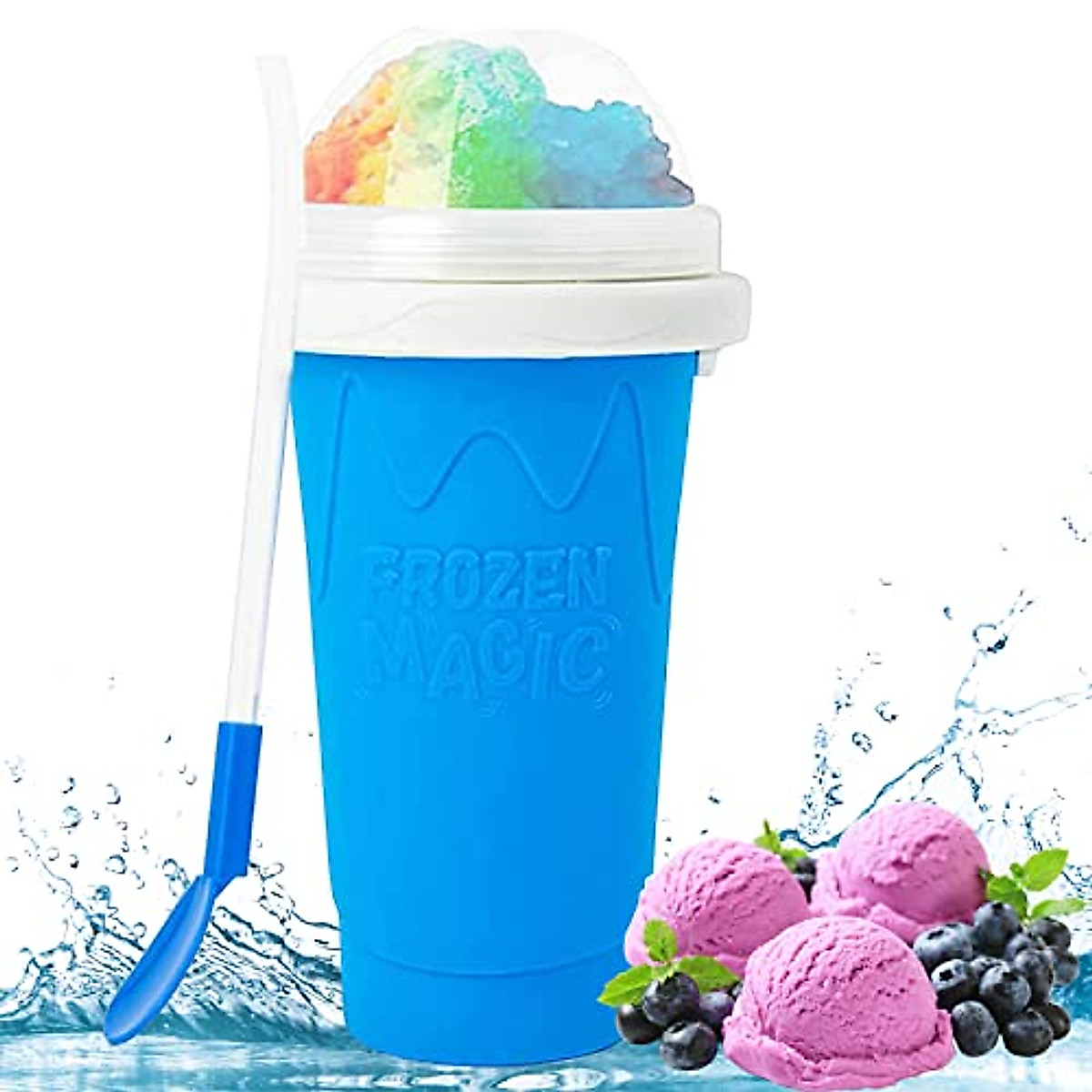 Slushy Maker Cup, Portable Slushie Maker Squeeze Cup, Magic Quick Frozen Slushie Cup, DIY Homemade Smoothie Cups Ice Cream Maker for Children and Family