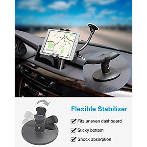 woleyi Windshield Car Tablet Mount, Car/Truck Window Dashboard Tablet Holder with Long Arm Suction Cup, Compatible with iPad Pro/Air/Mini, Galaxy Tab/Z Fold, iPhone, More 4-13" Cell Phones and Tablets