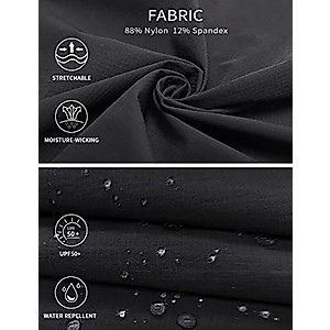 NAVISKIN Women's Hiking Cargo Shorts UPF 50+ Outdoor Shorts Quick Dry Water Repellent Camping Golf Shorts Black Size XL