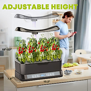 Gift for All, Hydroponics Growing System, Aerogarden, Indoor Garden, Indoor Gardening System, Aero Garden, Indoor Herb Garden, Hydroponic Planter, Adjustable Height up to 23", with 12 Pods