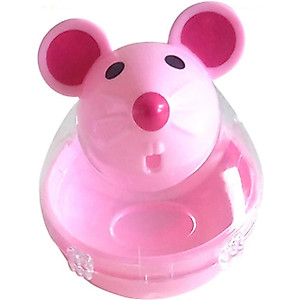 GANPUB Pink Interactive Toys for Cats, Play Cat Toy Pet Cat Kitten Mouse Shape Treat Holder Food Storage Dispenser Chew Play Toy for Indoor Cat and Kitten Exercise,Toys