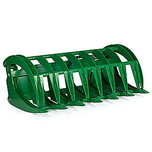 Titan Attachments 84" HD Root Grapple Rake Attachment Fits John Deere Hook and Pin Connection, Recommended for Series 4 Tractors, Twin 3,000 PSI Cylinders, Carry Rocks, Logs, Brush, Debris
