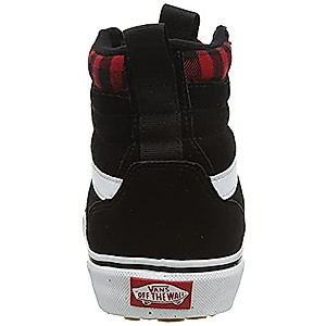 Vans Men's Hi-Top Trainers Sneaker, Suede Black Red Plaid, 12