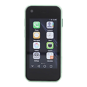 Mini Smartphone WiFi Dual SIM Mobile Phone GPS Portable Quad Core Backup with Protective Cover for Childrens Daily Life (Matcha Green)