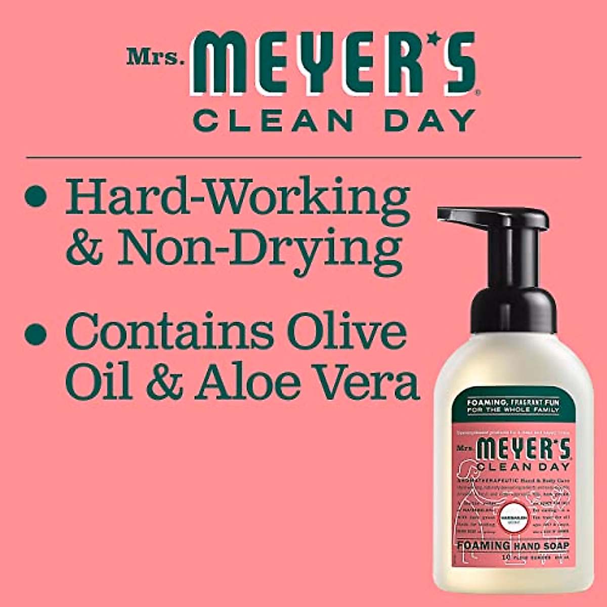 MRS. MEYER'S CLEAN DAY Foaming Hand Soap, Watermelon Scent (10 Fl oz (Pack of 4))