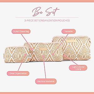 JuJuBe Be Set Pouches for Organization, Pretty Travel Toiletry Bag Set for Women, Stylish Party Clutch, Makeup Pouch Bag, Wristlet or Handbag, Diaper Bag Organization Pouches, Dotted Diamond