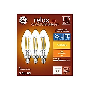 GE Relax 40-Watt EQ Soft White Dimmable Light Bulbs (3-Pack)