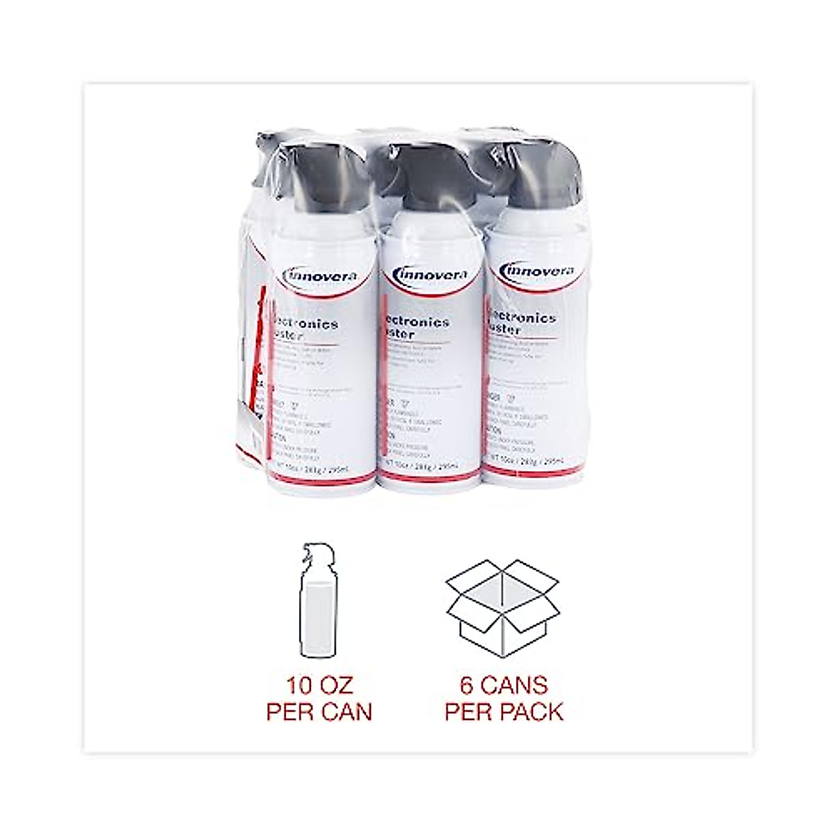 Innovera 10016-BNDL 10 oz. Compressed Air Duster Cleaner (6/Pack)