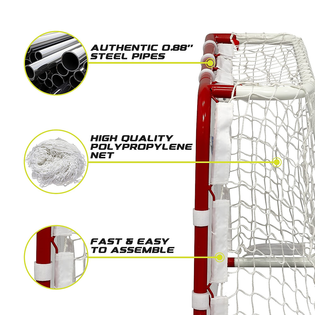 Winnwell Mini Hockey Goal Set - Indoor Hockey Training Equipment - Includes 2 Mini Sticks, 1 Ball, 1 Net Goal & Shooting Target