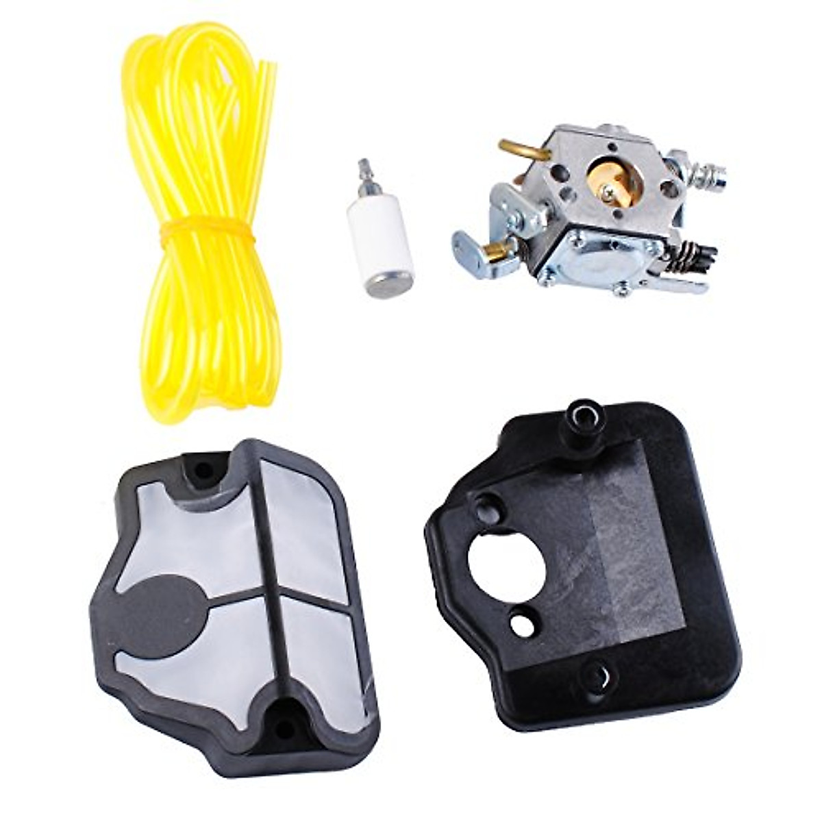 Podoy 530071987 Carburetor for Compatible with Husqvarna 141 142 136 137 Chainsaw 530071987 with Air Filter Fuel Filter Fuel Line 141 137 141 Chainsaw Parts WT-834 WT-657 WT-529 WT-289 WT-285 WT-239