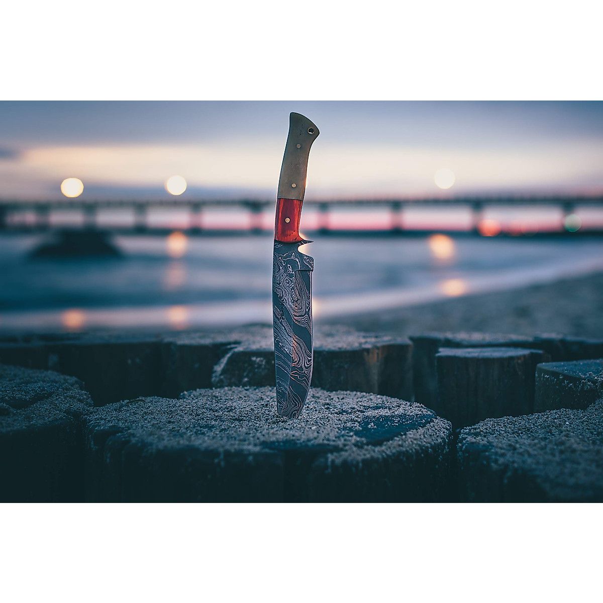 Perkin Hunting Knives 12 Inches Damascus Steel Knife Full Tang Fixed Blade Knife FBE111