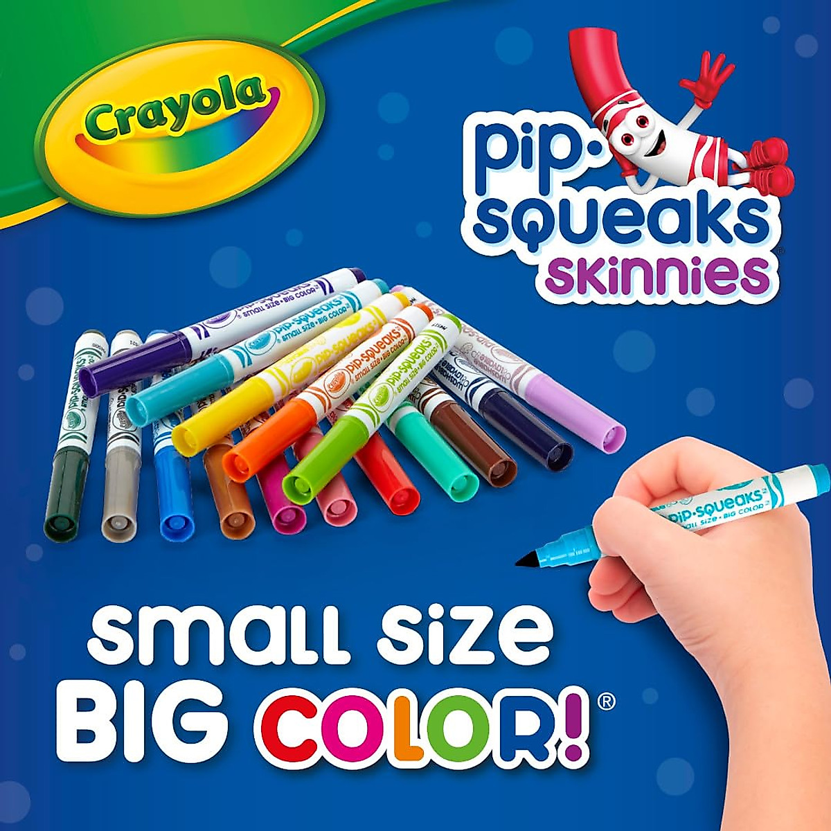 Crayola Pip-Squeaks Skinnies Washable Markers, 64 count, Great for Home or School, Perfect Art Tools
