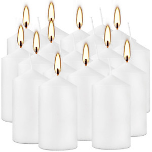 2x4 High White Pillar Candles, Set of 20, Unscented. Bulk Buy. Ideal for Wedding, Emergency Lanterns, Spa, Aromatherapy, Party