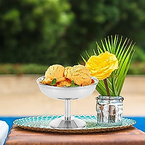 DOITOOL Pudding Cups Ice Cream Cups Dessert Dish Stainless Steel Sundae Bowls Snack Yogurt Cup Pudding Cup Salad Cup Serving Dish Fruit Container Footed Trifle Tasters