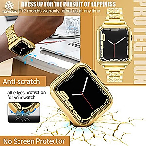 top4cus 40mm Cover Environmental Soft Flexible TPU Anti-Scratch Lightweight Protective 40mm Iwatch Case Compatible with Apple Watch Series 7 Series 6/SE/5/4 Series 3/2/1 - Gold