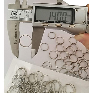 D DrNeeko 200Pcs Stainless Split Rings for Chandelier Crystals Garlands, Suncatchers, Crystal Bead Curtains, Crystal Strands, Necklaces, Keys, Earrings, Jewelry Making and Craft Project (14mm)