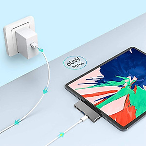 USB C Hub for iPad Pro, PowerExpand Direct 6-in-1 USB C Adapter, with 60W Power Delivery, 4K@60Hz HDMI Port, 3.5mm Headphone Jack, USB 3.0 Port, SD and microSD Card Reader (5 in 1)