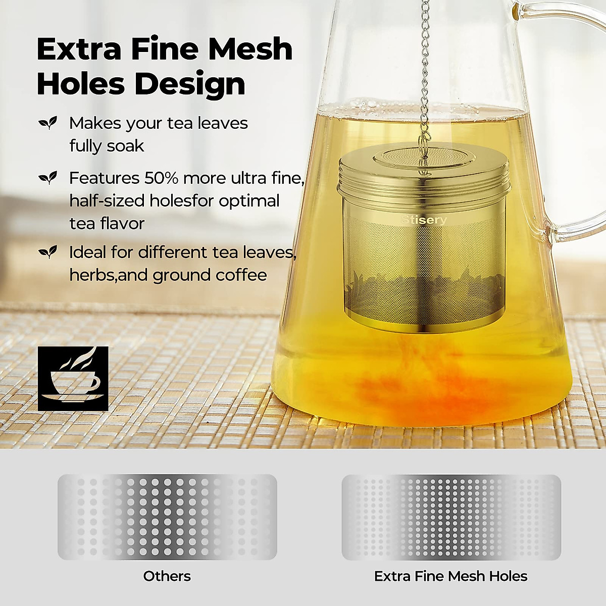 Reinmoson 2 Pack Large Tea Ball Infuser for Loose Leaf Tea & Spice Ball for Cooking Soup, 304 Stainless Steel, Threaded Lid, Chain Hook, Extra Fine Mesh Tea Strainer Ball for Herb, Iced Tea