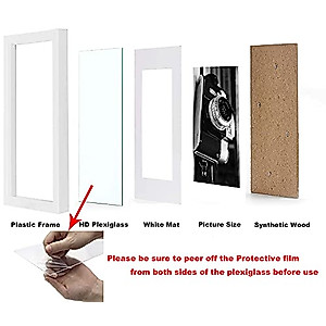 LUOFU 11x14 Picture Frames Set of 2,White Picture Frame 11x14,Display Pictures 8x10 with Mat or 11x14 without Mat,Multi Photo Frames Collage for Wall Art Decorative Display
