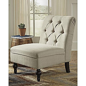 Signature Design by Ashley Degas 16.38" Tufted Armless Accent Chair, Beige