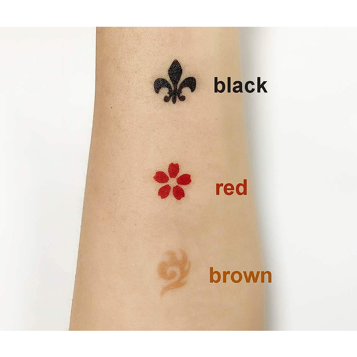 Charmark Jagua Gel Temporary Kit for Women Men Kids, Semi Permanent Ink Summer Trend Art Painting DIY Fake Freckles 84 Pcs Stencils - Full Kit 3 Colors (Black+Red+Brown)