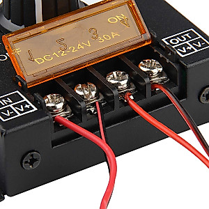 SUPERNIGHT LED Light Strip Dimmer, DC12V-24V 30A PWM Dimming Controller for Dimmer Knob Adjust Brightness ON/Off Switch with Aluminum Housing (Aluminum Dimmer)