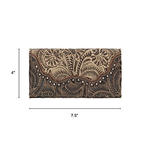 American West Leather Ladies' Annie's Secret Tri-Fold Wallet