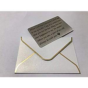 Engraved Wallet Insert Stainless Steel Wallet Love Note Insert for Men Boyfriend Gifts Husband Gifts
