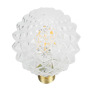 VicFlora G95 LED Pineapple Bulb Retro Edison Lamp 4W 2700K Warm White Light Not Dimmable 40W Equivalent Clear Glass Lamp, E26 Base, Suitable for Bedrooms, Restaurants, Cafes, Pack of 2