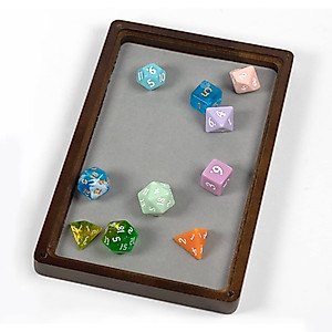 Poludie 2in1 Wooden Dragon-Themed DND Dice Box and Tray, Dice Holder Case with Felt Lined Magnetic Lid for D&D Tabletop Game - Acacia (Bat Dragon Carving-New)