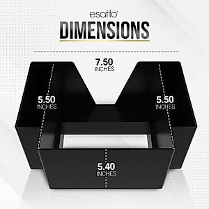 Esatto Bar Products Premium Square Bar Caddy (Black), Professional Bar Tool Used to Easily Organize Bar Items and Workspace, Comes with 12 Black Plastic Pourers for Easy and Precise Pouring