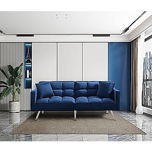 Tufted Upholstered Futon Sofa Daybed Modern Convertible Loveseat Sofa & Couch Soft Convenient Nap Sleeper Couch Bed for Home Office Apartment Furniture Sets