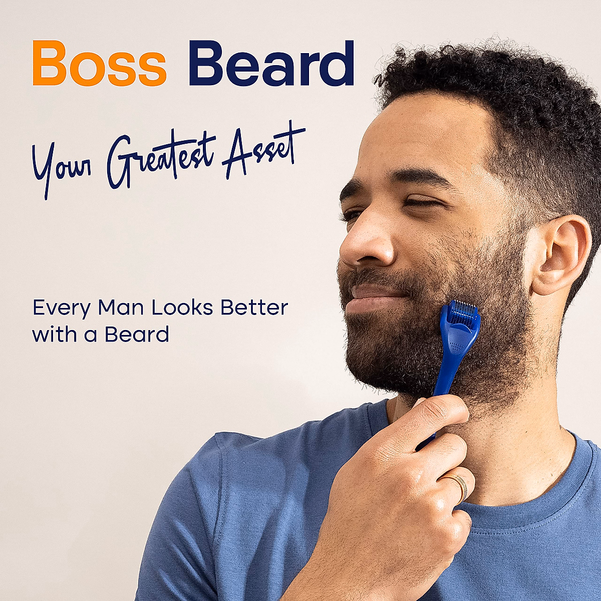 Derma Roller for Face - Beard Roller for Men - Scalp Roller for Men - Microneedle Roller - 0.3mm - Carrying Case Included - Skin Micro Needling Roller For HIM