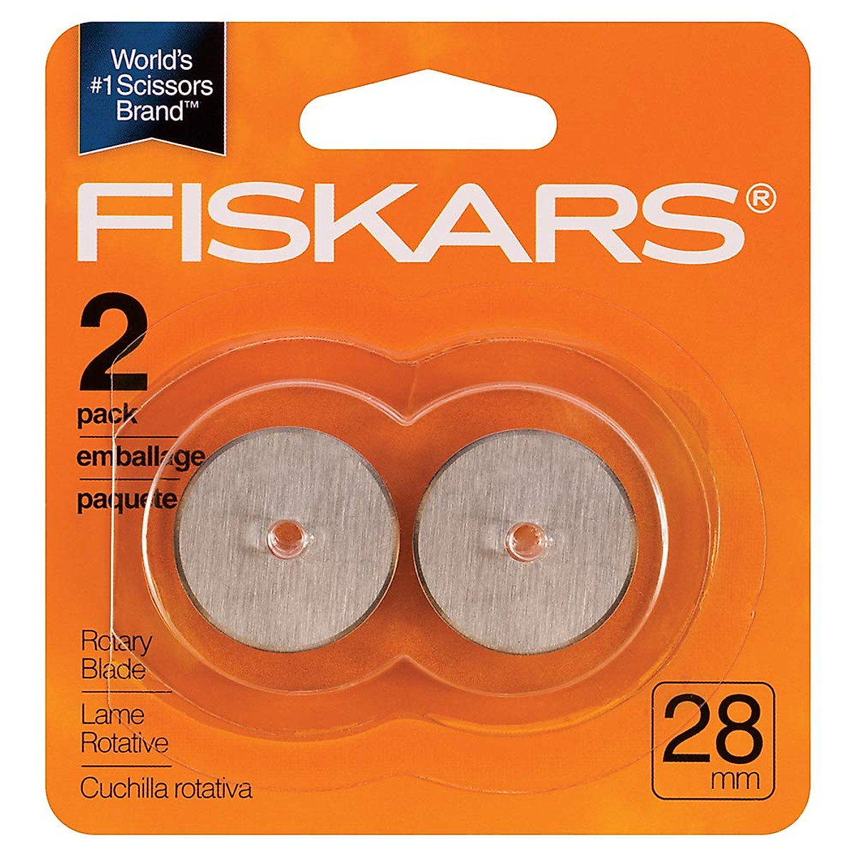 Fiskars 95417097J Straight Rotary Replacement Blades, 28mm, 2 Pack,stainless steel