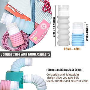 INNERNEED Collapsible Travel Size Bottles Portable Refillable Containers for Toiletries Shampoo Lotion Soap, Leak-Proof and TSA Approved, Ideal for Travel, Gym, Camping (Pack of 4)