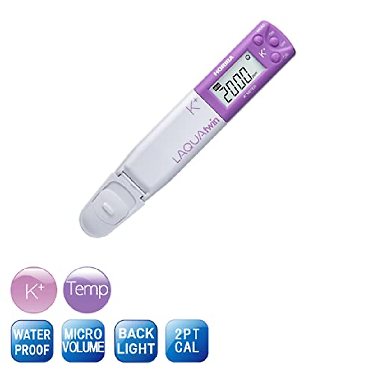 HORIBA LAQUATWIN - B-731 Potassium LAQUAtwin K-11 Pocket Tester; Range 39 to 3900 ppm, White