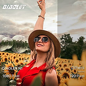QIAOLET Mini Projector,Portable Projector with WiFi and Bluetooth,Native 1080P FHD,Andriod OS 9.0,Movie Projector for iPhone Android,Home Theater Projector Compatible with USB/HDMI,TV Stick,Computer