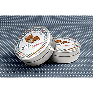 Adorable Otter Otterly Amazing Valentine Party Favor Sticker Labels for Girls, 40 2" Party Circle Stickers by AmandaCreation, Great for Classroom Valentines, Envelope Seals, Gifts & Treats