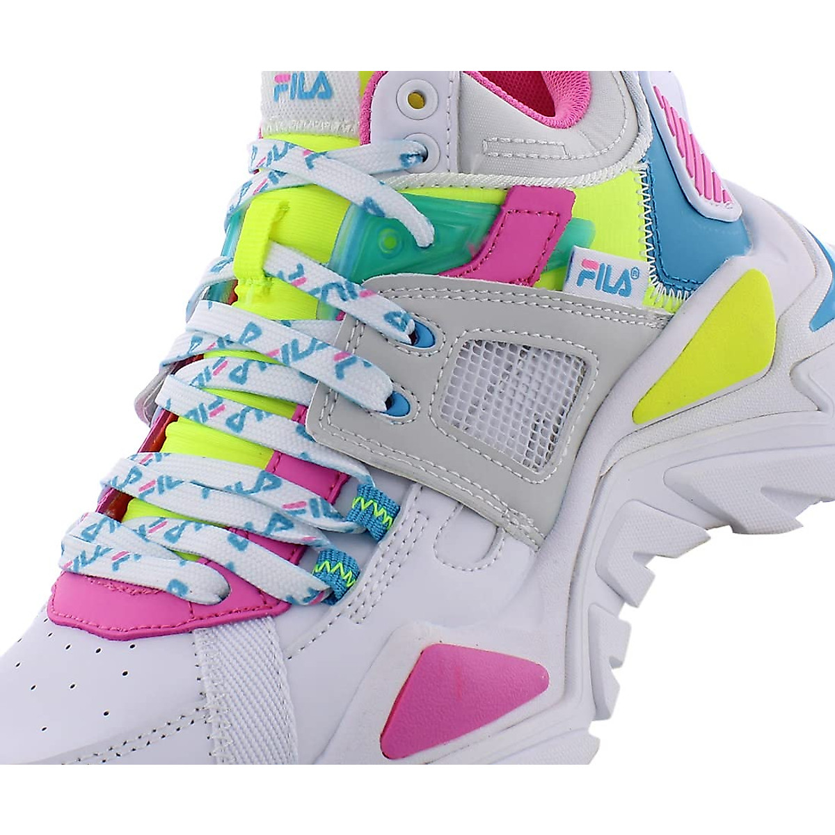 Fila Cage Mid Mixed Media Womens Shoes Size 8, Color: White/Multi