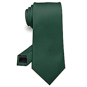 RBOCOTT Silk Dark Green Tie Business Wedding Formal Necktie for Men (Dark Green)