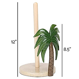 Elanze Designs Palm Tree 12 inch Resin and Wood Paper Towel Holder