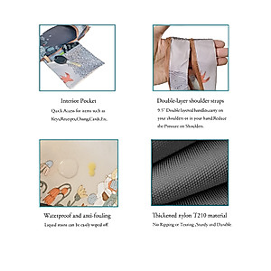 Found Notice Artistic Painting Style Reusable Grocery Bags - Foldable, Durable, and Easy to Clean - Perfect for Shopping, Travel, and Kitchen Groceries Gift Tote Bag - Set of 4