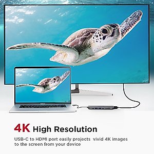 [USB C Hub] 2-Pack GIGASTONE 7 in 1 Multiport Adapter for iPad, MacBook Pro Air with 4K HDMI Splitter, PD 100W Thunderbolt, SD/microSD Reader, Dongle for iPhone 15, Surface, XPS, Laptops, Tablets