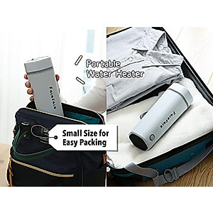 Falafale Compact Travel Electric Kettle, Portable Water Boiler, Heat Water Fast, Small Kettle for Tea Coffee Instant Ramen Automatic Shut off,11.8oz/350ml (Light Grey)