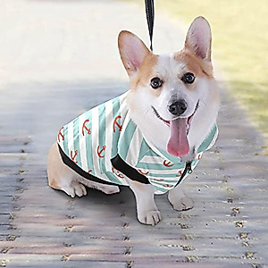 Kigai Red Anchor Dog Coat Fleece Warm Windproof Pet Clothes for Snow Cold Weather, Soft Cozy Breathable Dog Winter Jacket for Small Medium Large Dogs with Leash Hole Pet Coat(XXS - XL)